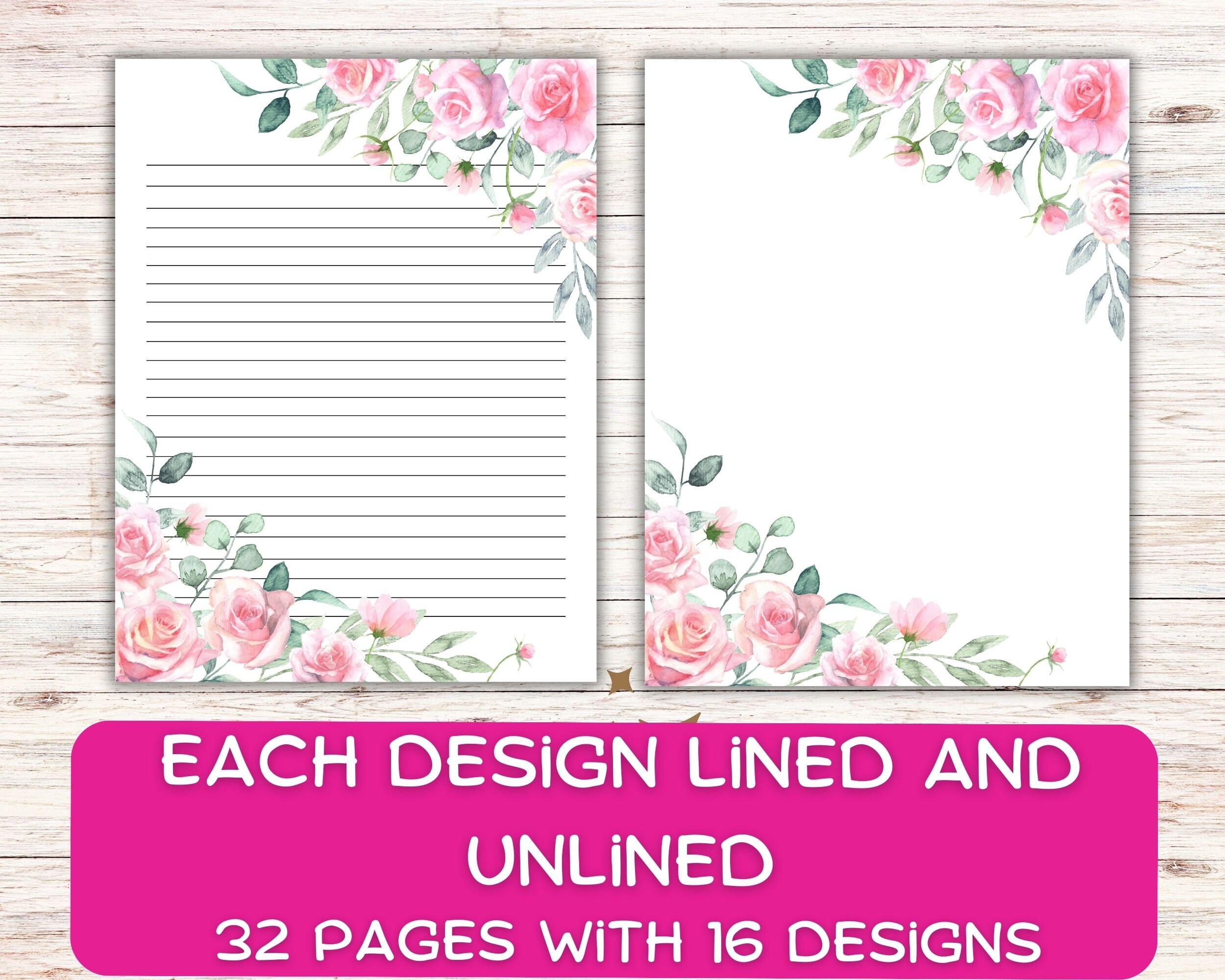 Printable Valentine's Day Stationery Set, 16 Designs Letter Writing ...