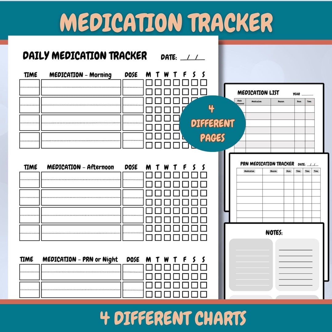 Printable Medication Log, Simple Medication Tracker for Daily Use, Easy ...