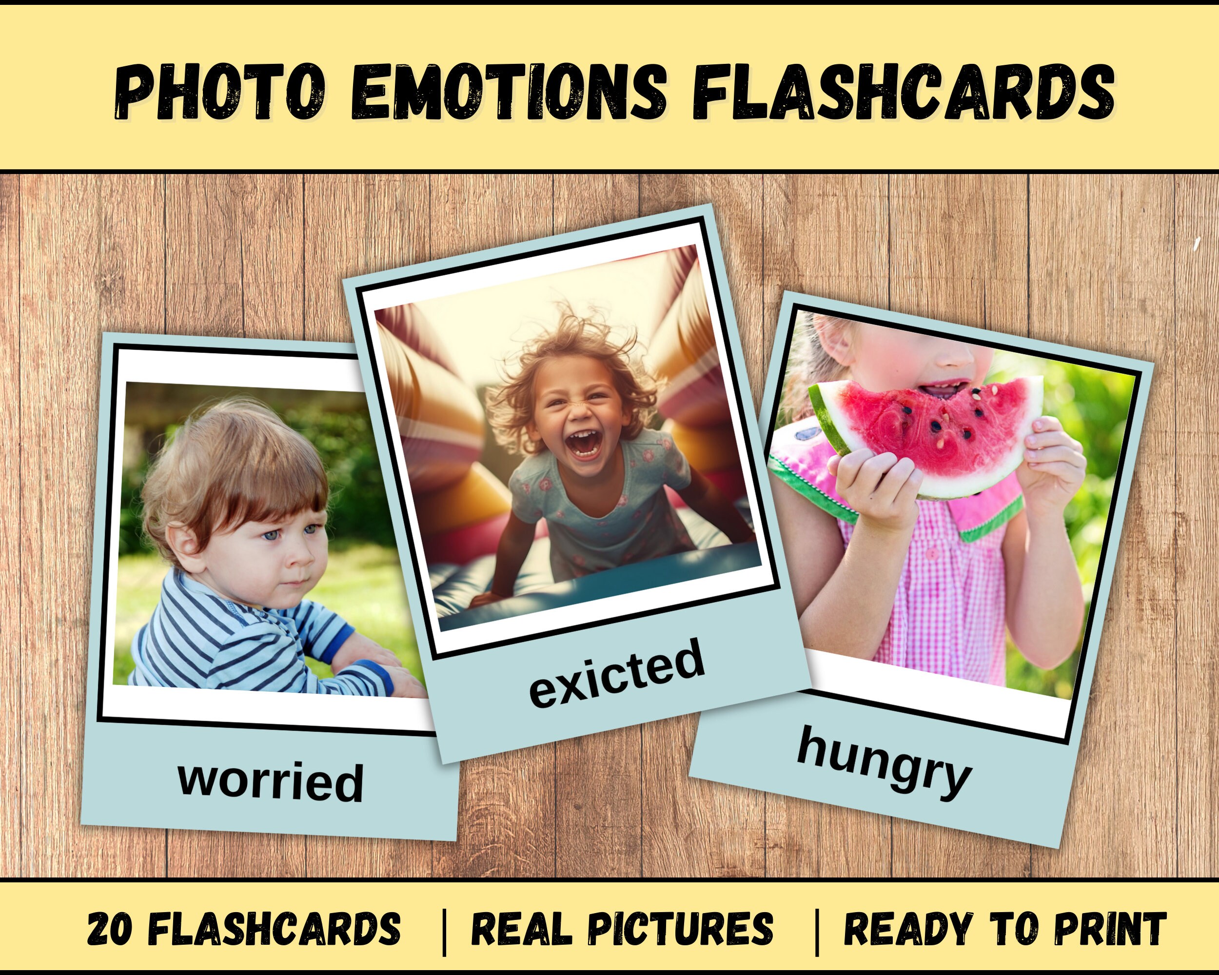 Emotion Flashcards for Kids: Real Photos of Children Expressing ...