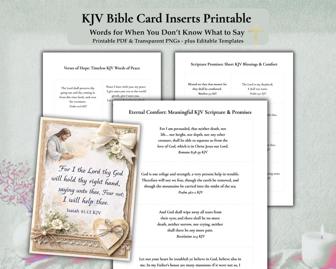 Christian Sympathy Card Messages, Bible Verses Printable, KJV Scripture ...