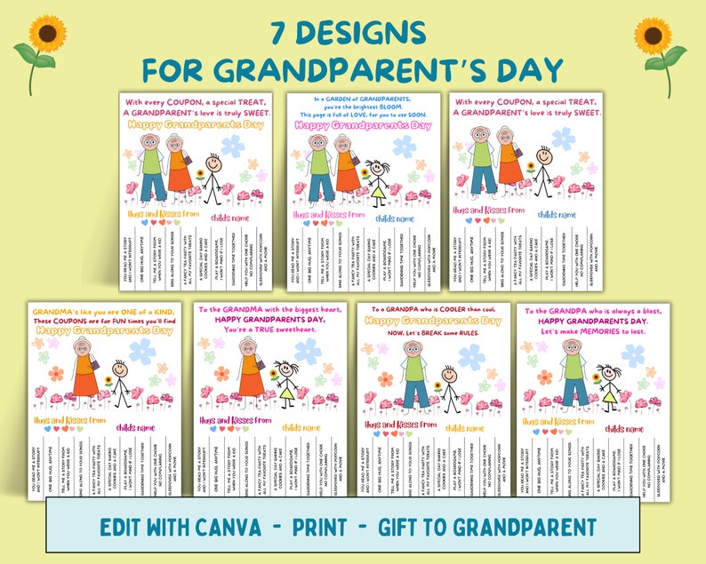 Editable Happy Grandparent's Day Coupon Flyer - Printable Grandmother ...