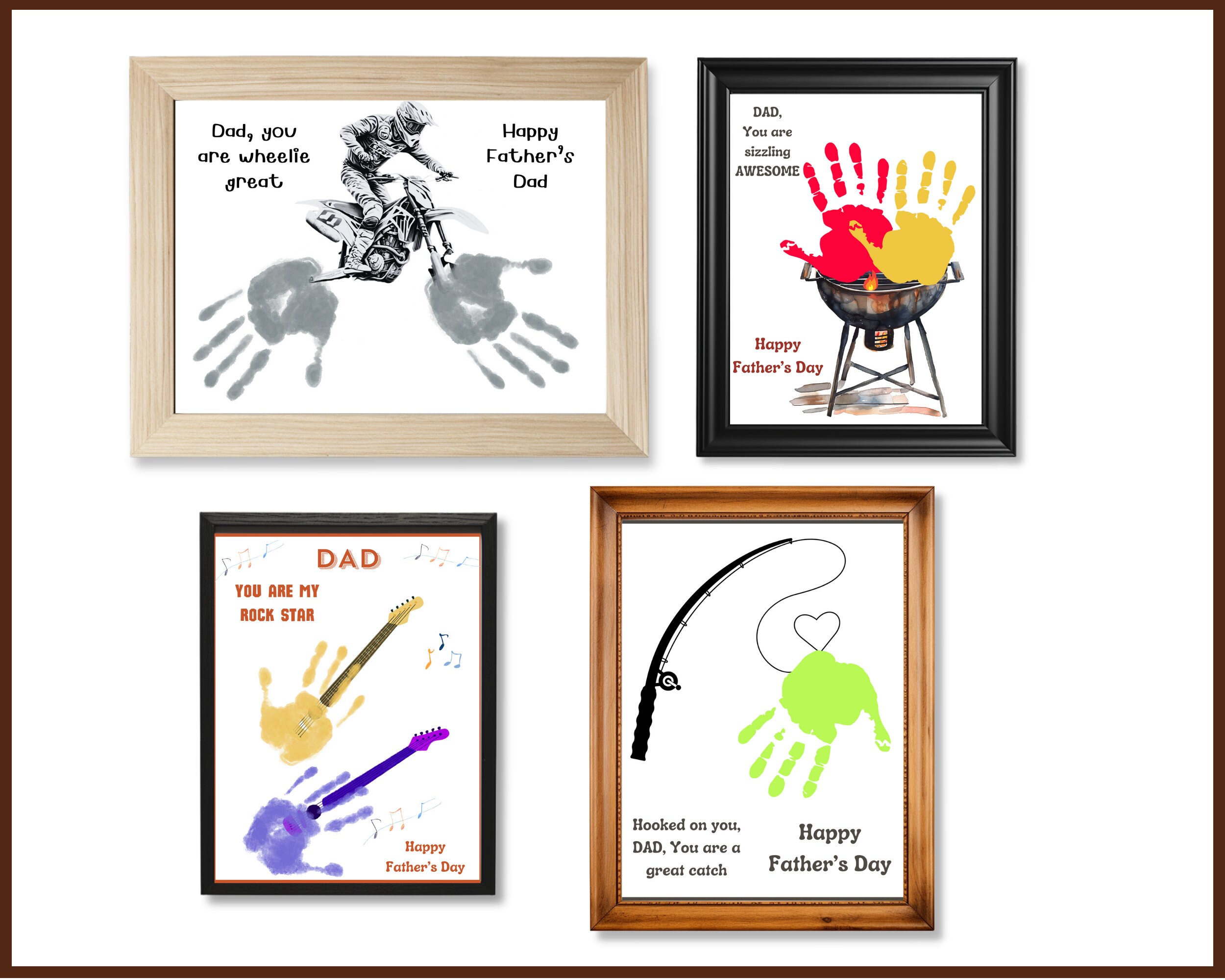 Fathers Day Handprint Art Bundle, Kids Craft Project for a Dad Gift ...