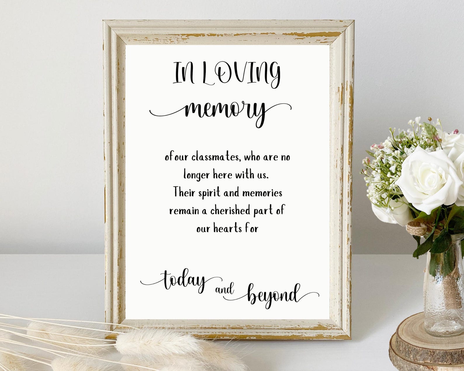 In Loving Memory High School Reunion Sign, Remembering College ...
