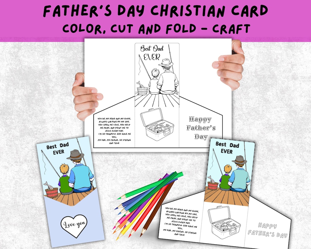 Fathers Day Card, Fathers Day Christian Craft for Kids, Christian Verse ...