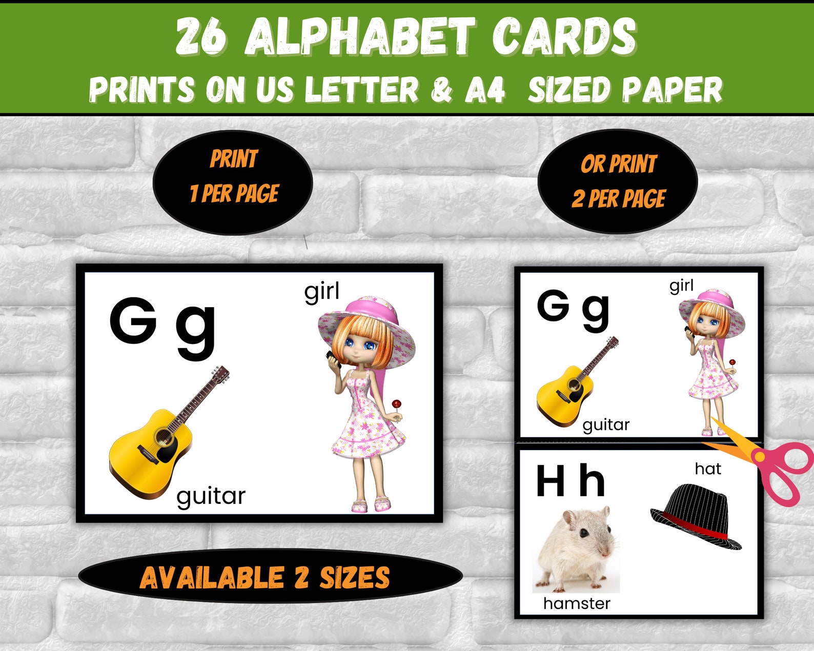 Alphabet Flashcards for Early Letter Recognition, Printable Learning ...