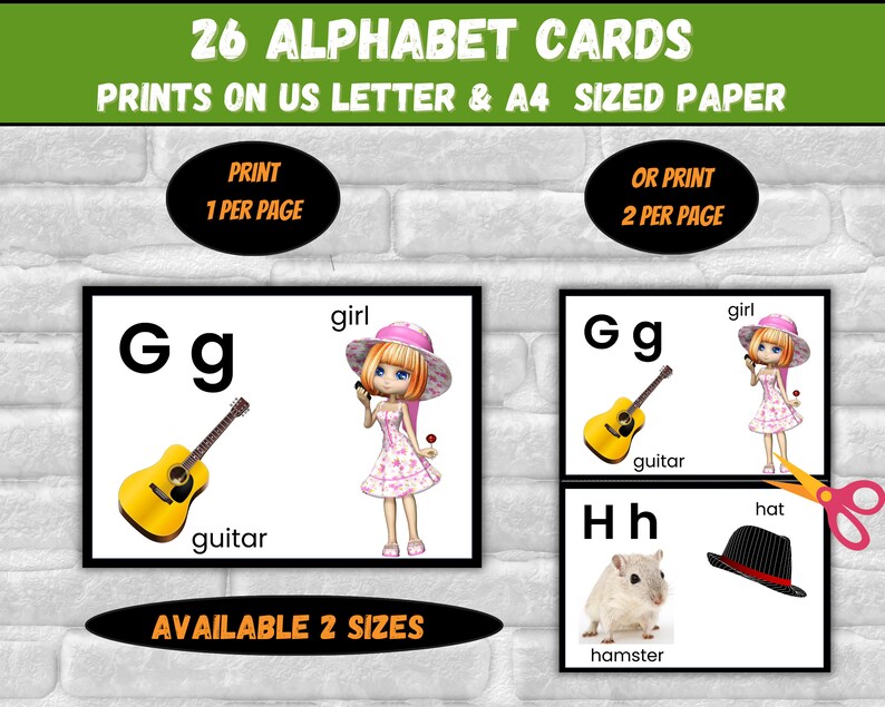 Alphabet Flashcards for Early Letter Recognition, Printable Learning ...
