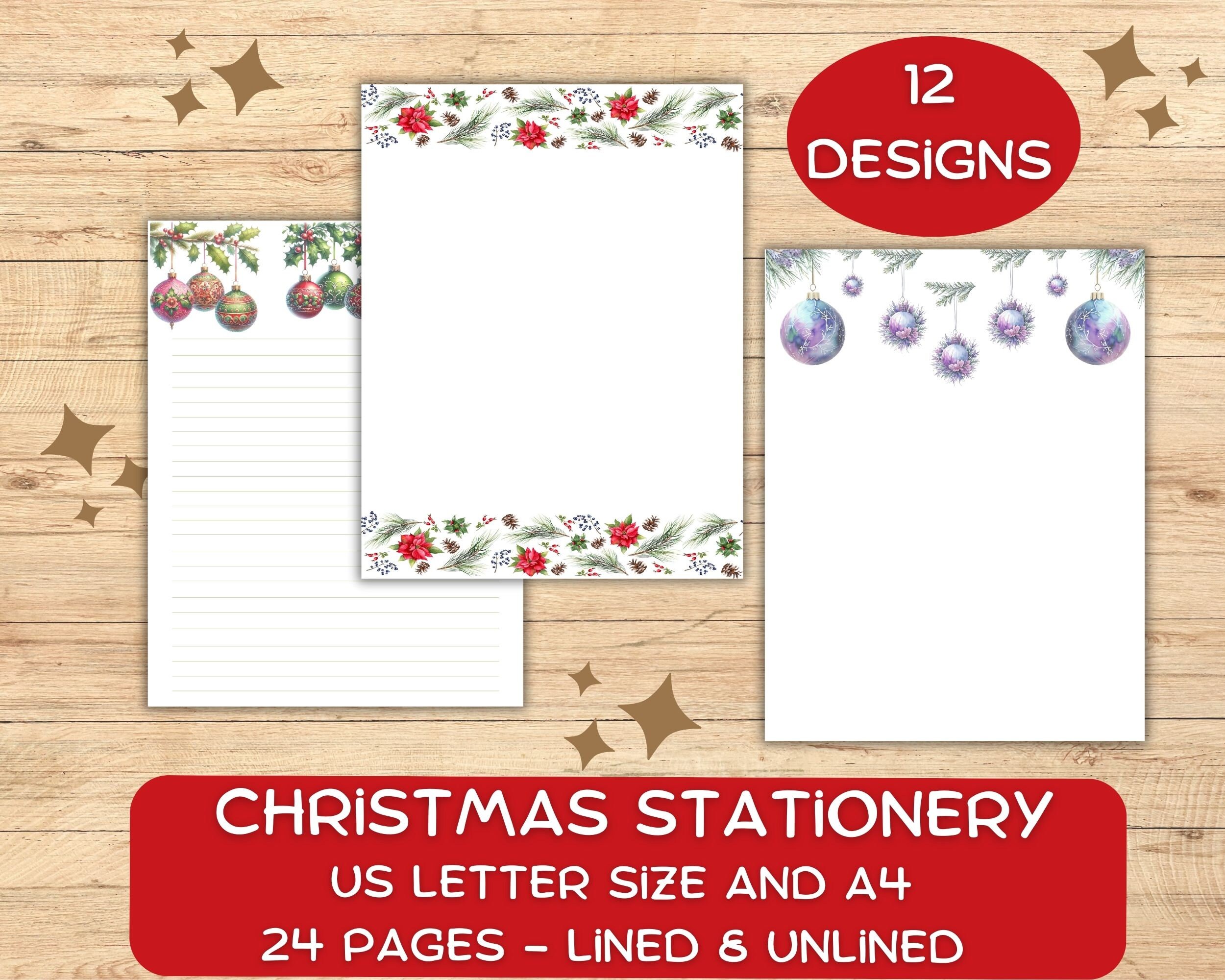 Christmas Stationery, Christmas Letter Paper, Printable Christmas ...