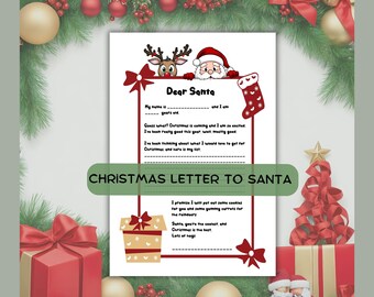 Letter to Santa Printable, Christmas Letter to Santa for Children ...