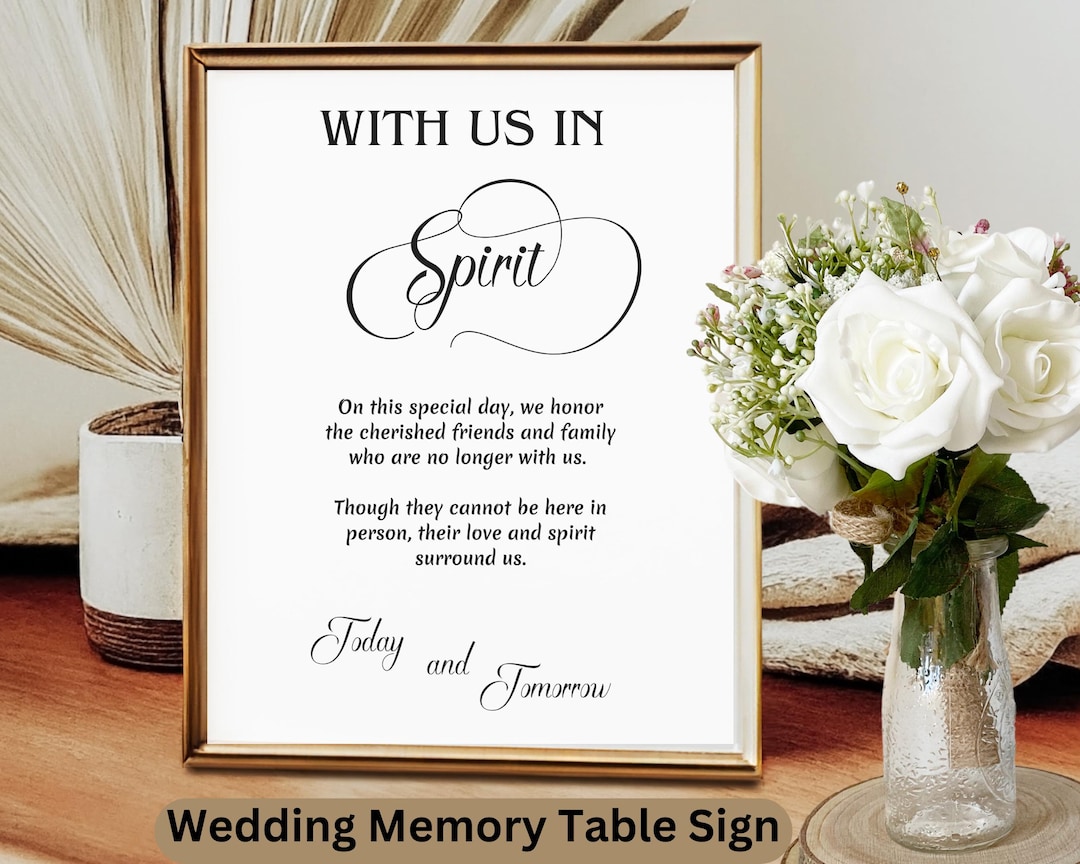 Memorial Table Sign for Wedding, in Loving Memory, Minimalist Wedding ...