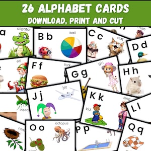 Alphabet Flashcards for Early Letter Recognition, Printable Learning ...