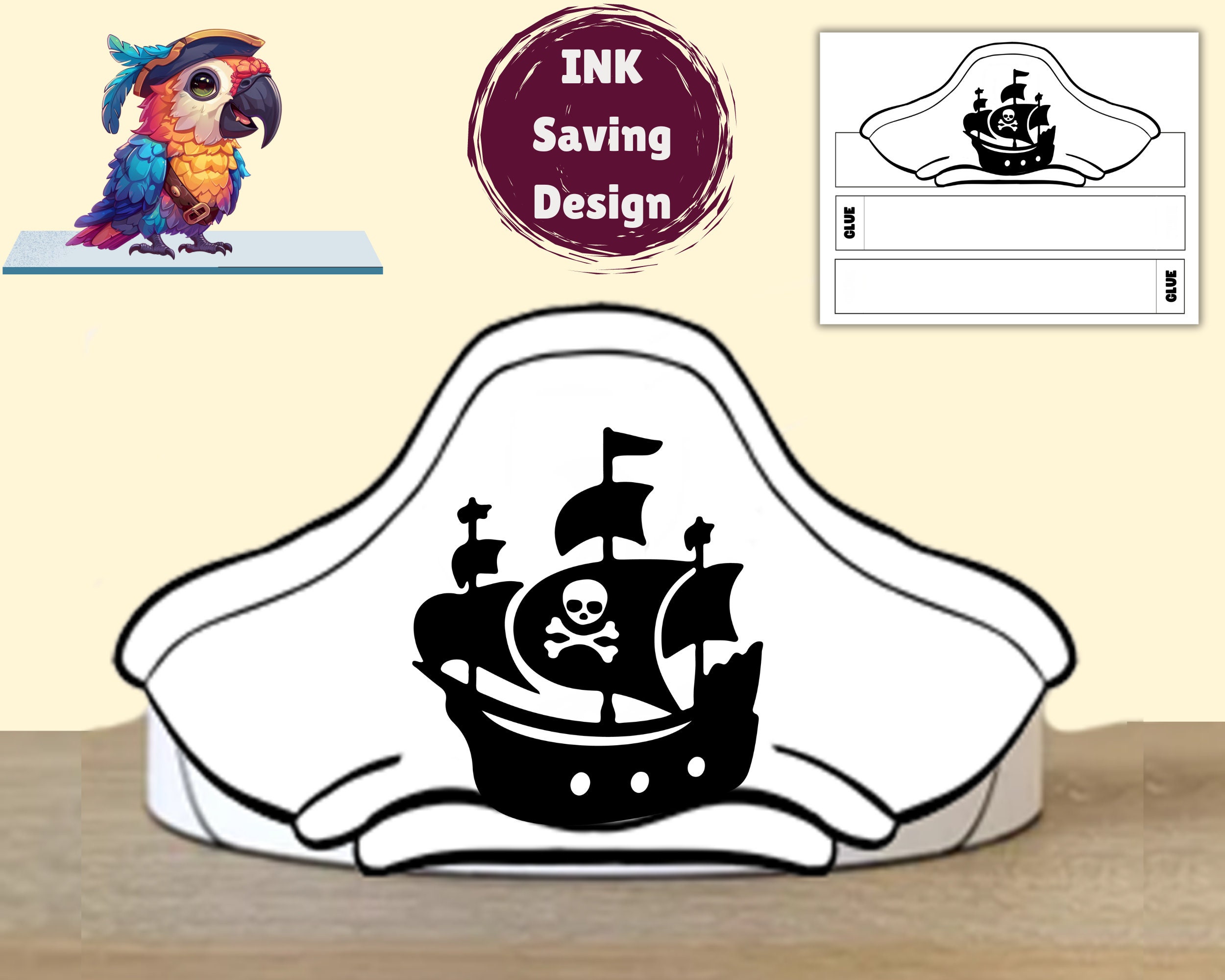 Printable Pirate Paper Crown for Kids Party Hats, Birthday Crown for ...