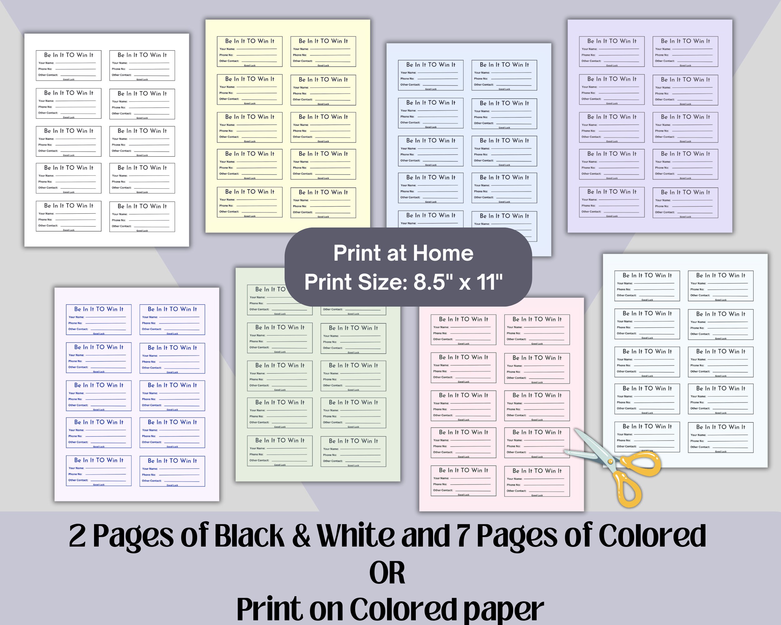 Raffle Ticket Template to Print, Simple Event Ticket Template, 10 Event ...