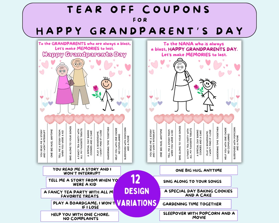 Happy Grandparent's Day Coupon Flyer Printable Grandmother and ...