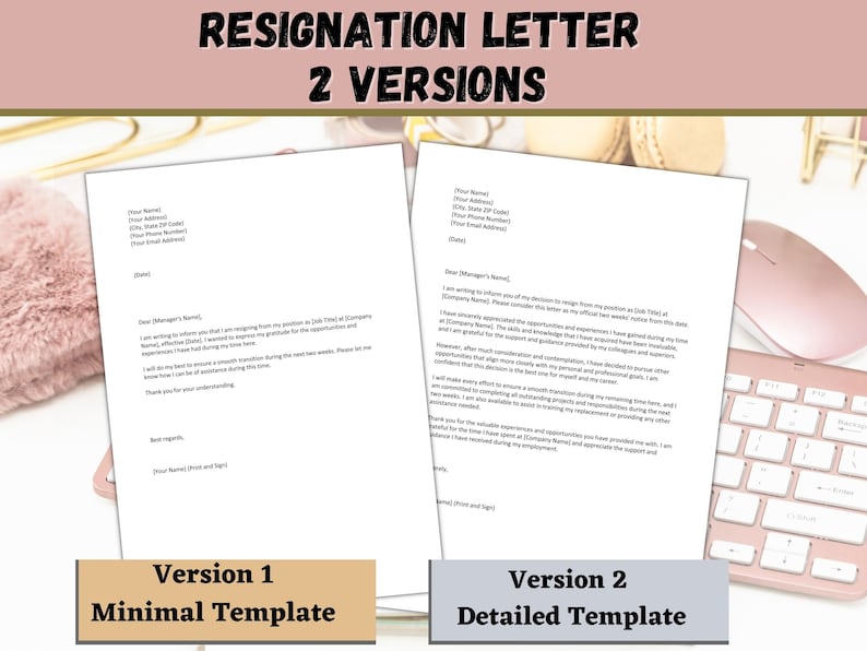 Resignation Letter, 2 Versions of This Customizable Letter of ...