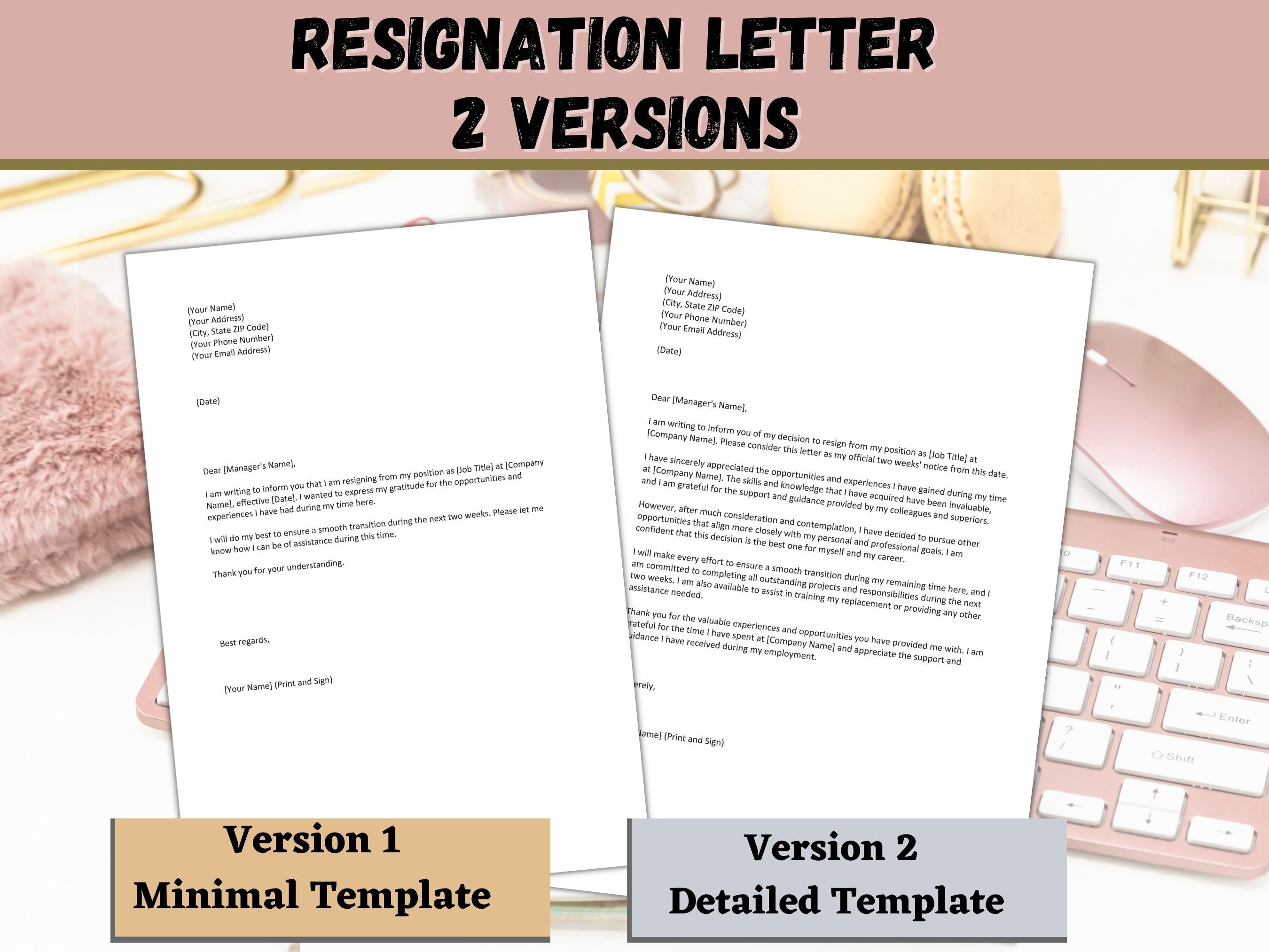 Resignation Letter, 2 Versions of This Customizable Letter of ...