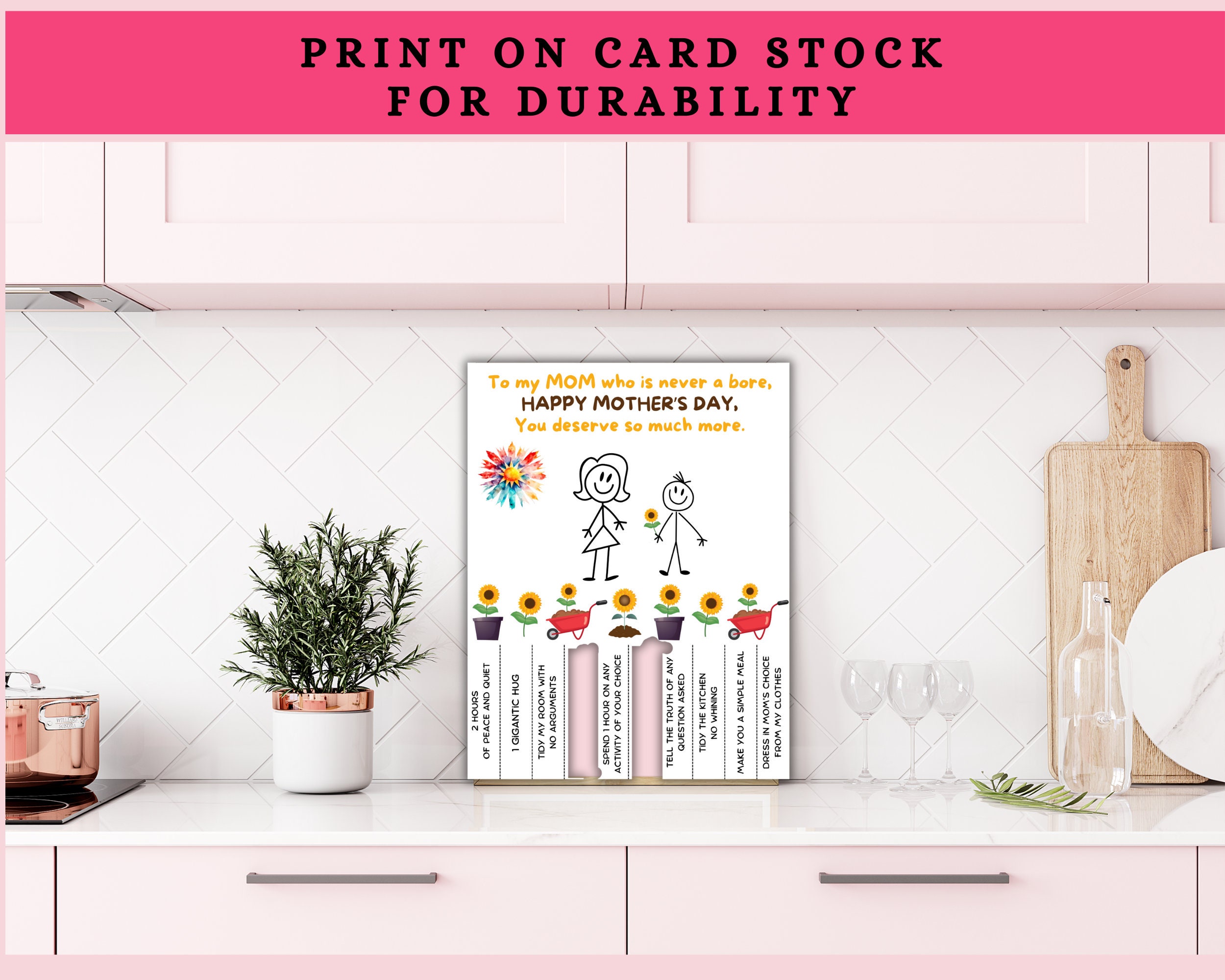 Happy Mother's Day Tear-off Flyer for Mom With 10 Coupons Step Mom Gift ...