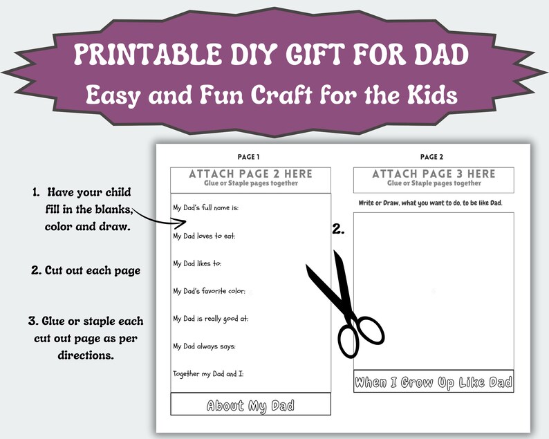 Happy Father’s Day Craft Gift, Best Dad Ever, Last Minute Gift Idea for ...