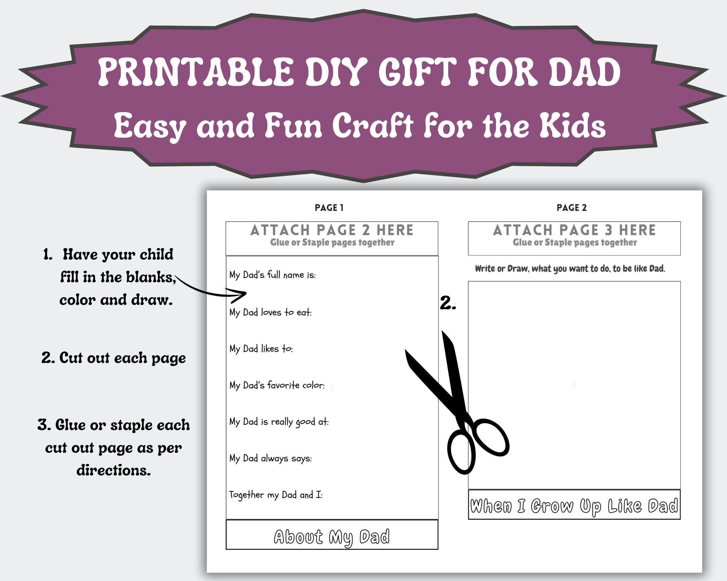 Happy Father’s Day Craft Gift, Best Dad Ever, Last Minute Gift Idea for ...