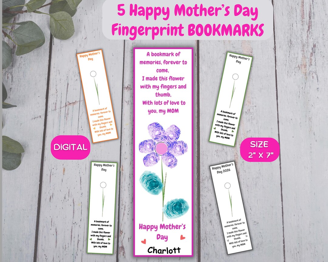 Mother's Day Bookmark, Printable Art From a Child, Kids Craft Project ...
