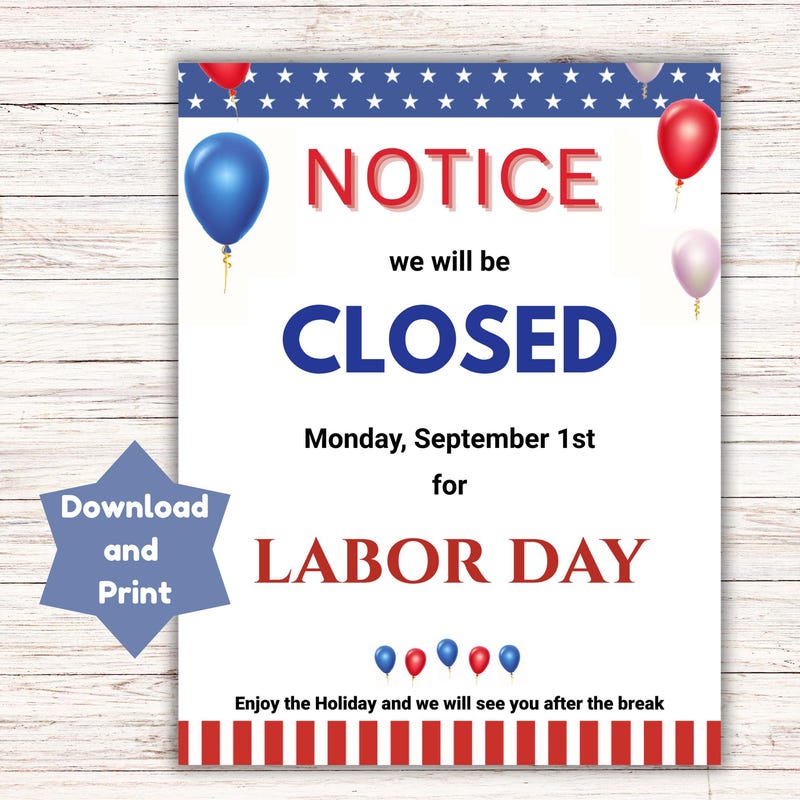 Closed for Labor Day Sign 2025 - Etsy