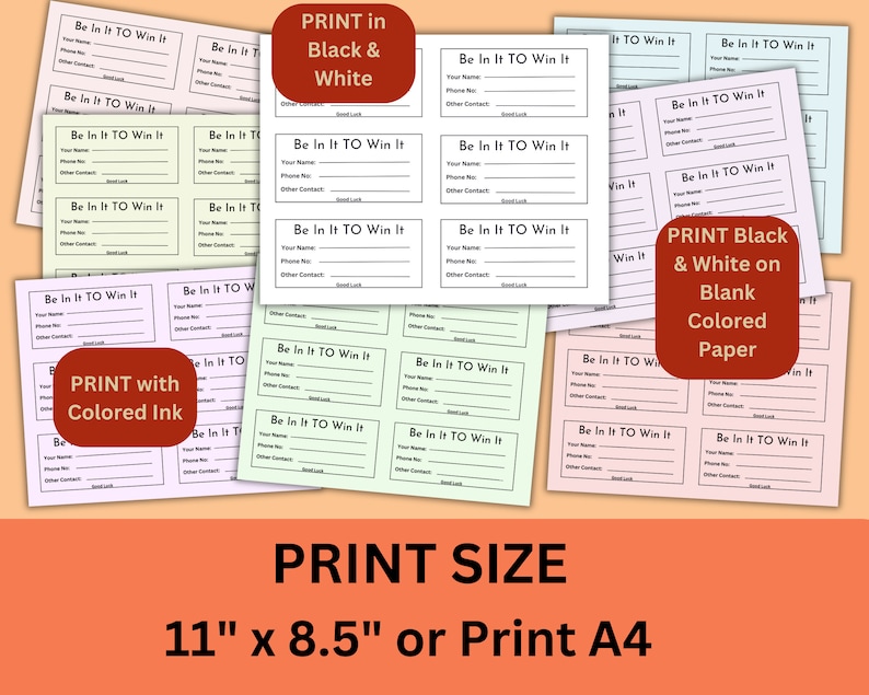 Raffle Tickets, Generic Ticket Template or Event Raffle Ticket, Use for ...