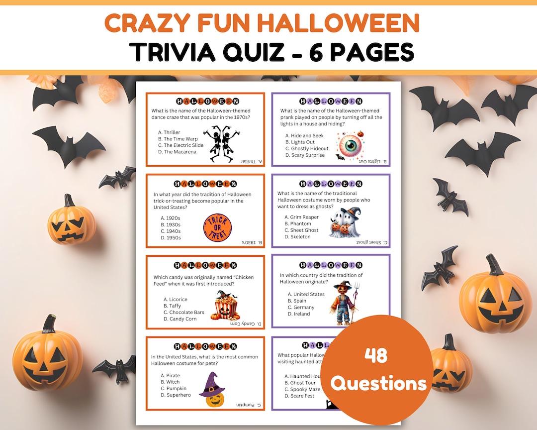 Halloween Trivia Questions, 48 Crazy Fun Halloween Party Game Trivia ...