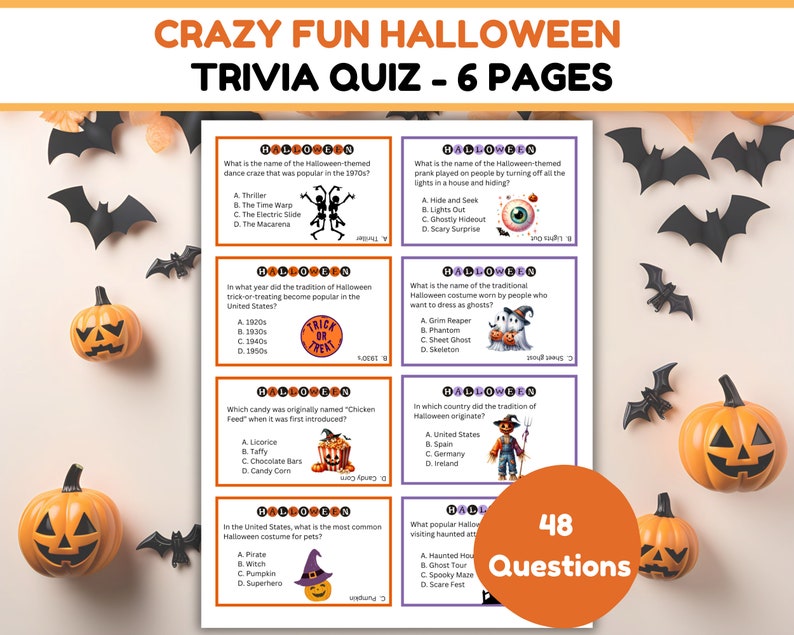 Halloween Trivia Questions, 48 Crazy Fun Halloween Party Game Trivia ...