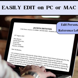 Personal Reference Letter Template, Letter of Recommendation ...