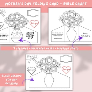Mothers Day Bible Craft for Kids, Printable Mothers Day Coloring Card ...