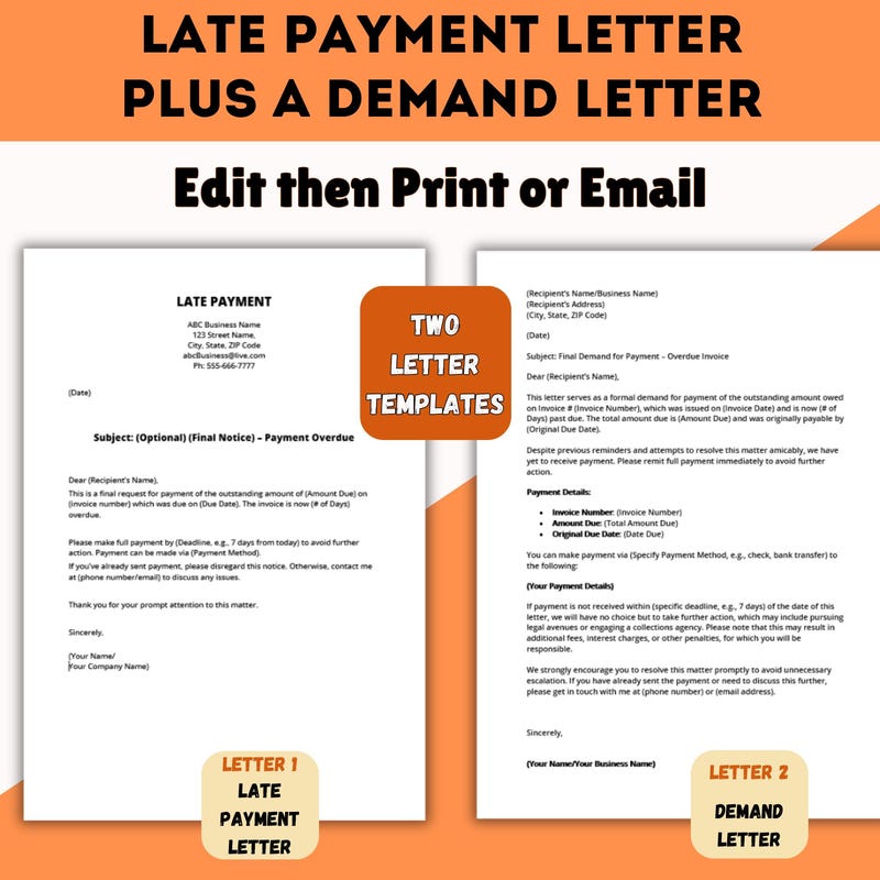 Payment Demand Letter - Etsy