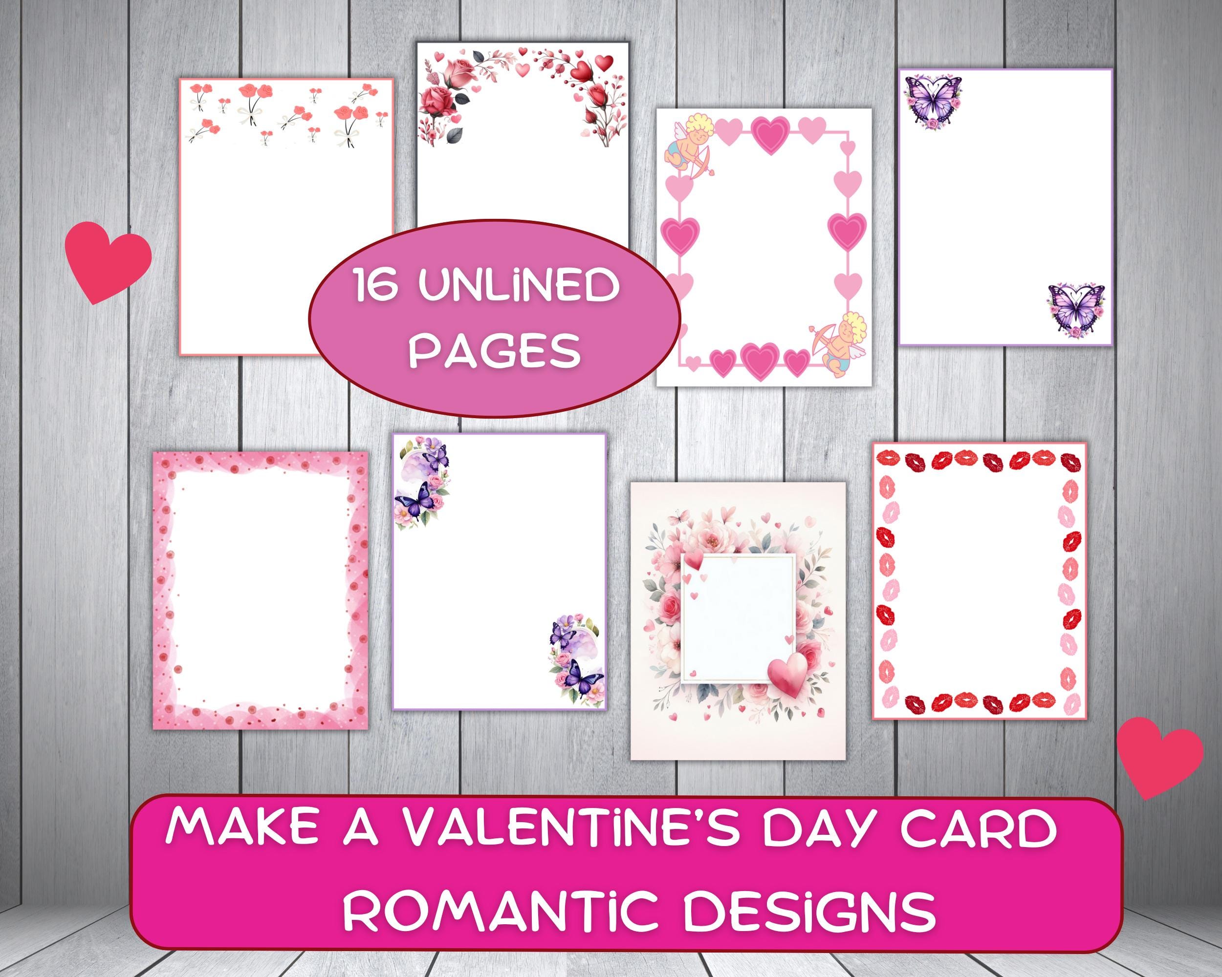 Valentine's Day Printable Stationary Set 16 Designs, Letter Writing ...