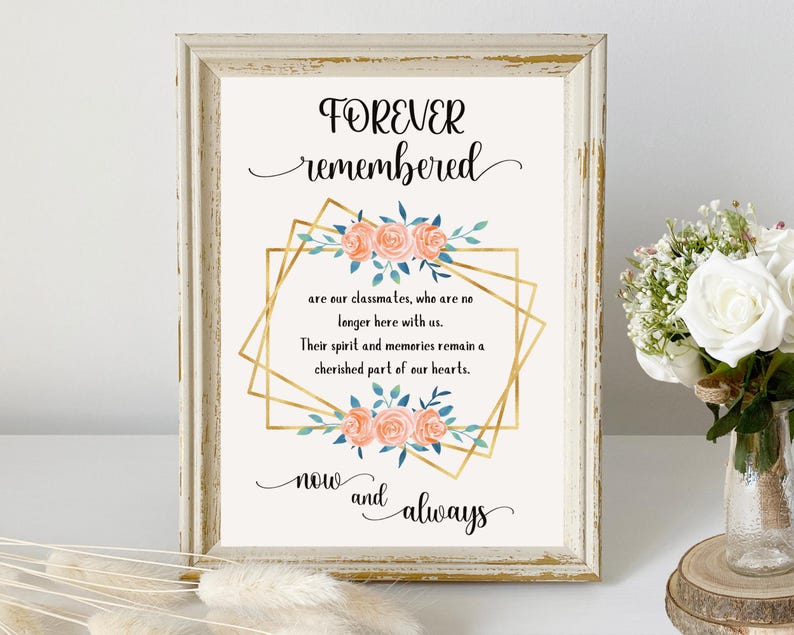 Forever Remembered High School Reunion Sign Remembering College ...