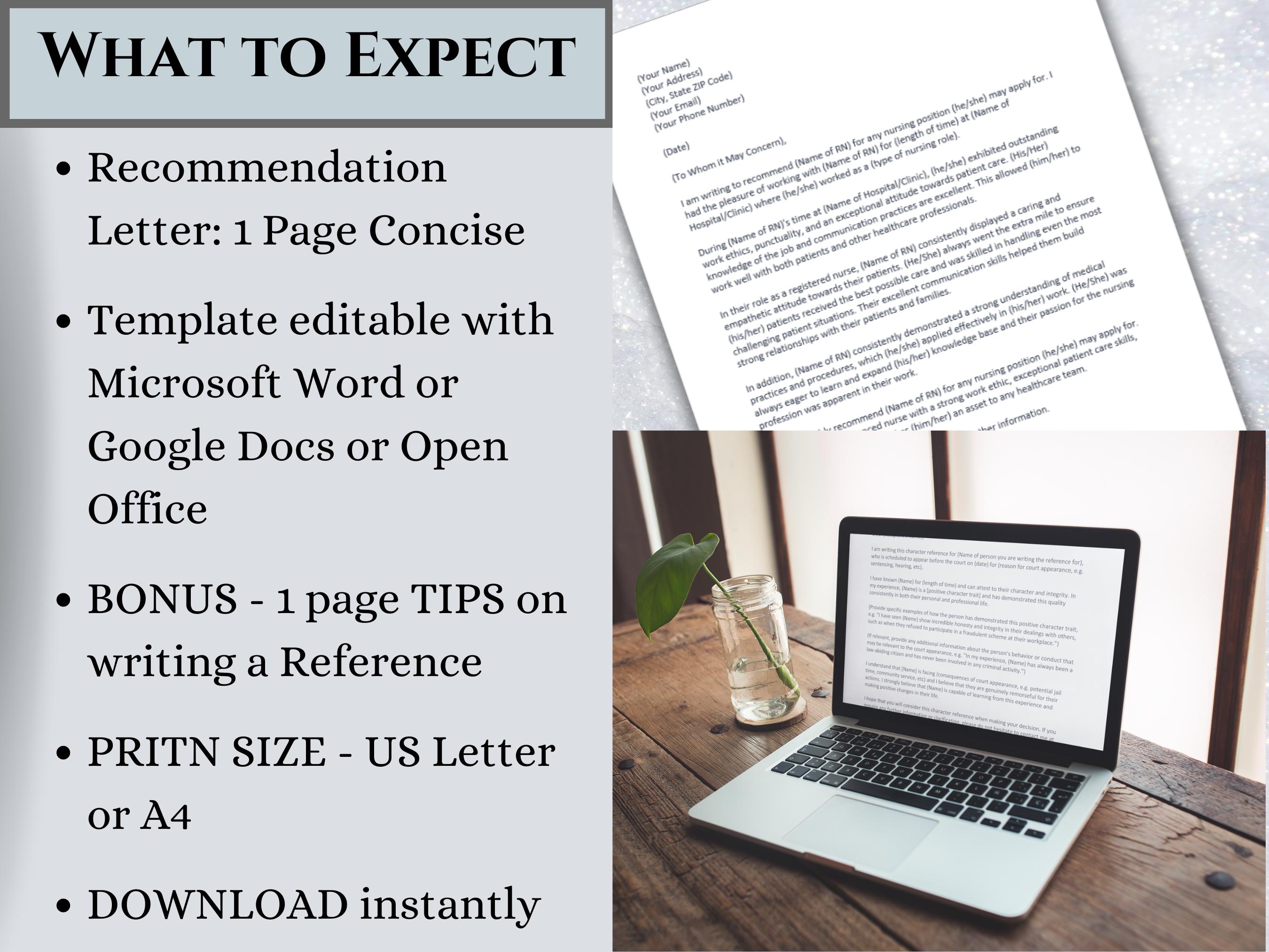 Nurse Letter of Recommendation Template, Concise Reference Letter, Job ...