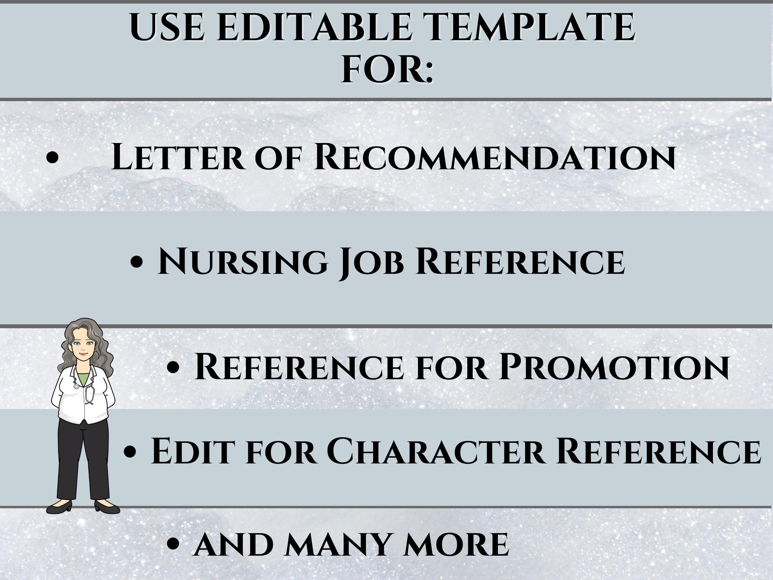 Nurse Letter of Recommendation Template, Concise Reference Letter, Job ...