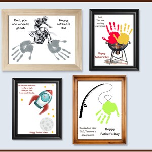 Fathers Day Handprint Art in 6 Designs, Kids Craft Project for a Dad ...