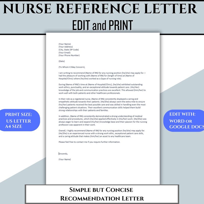 Letter of Recommendation Nurse Practitioner - Etsy