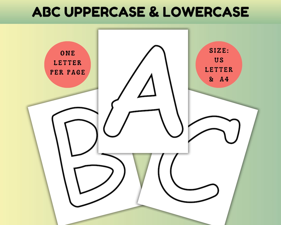 Alphabet Letters Large and Printable ABC Uppercase and Lowercase Letter ...