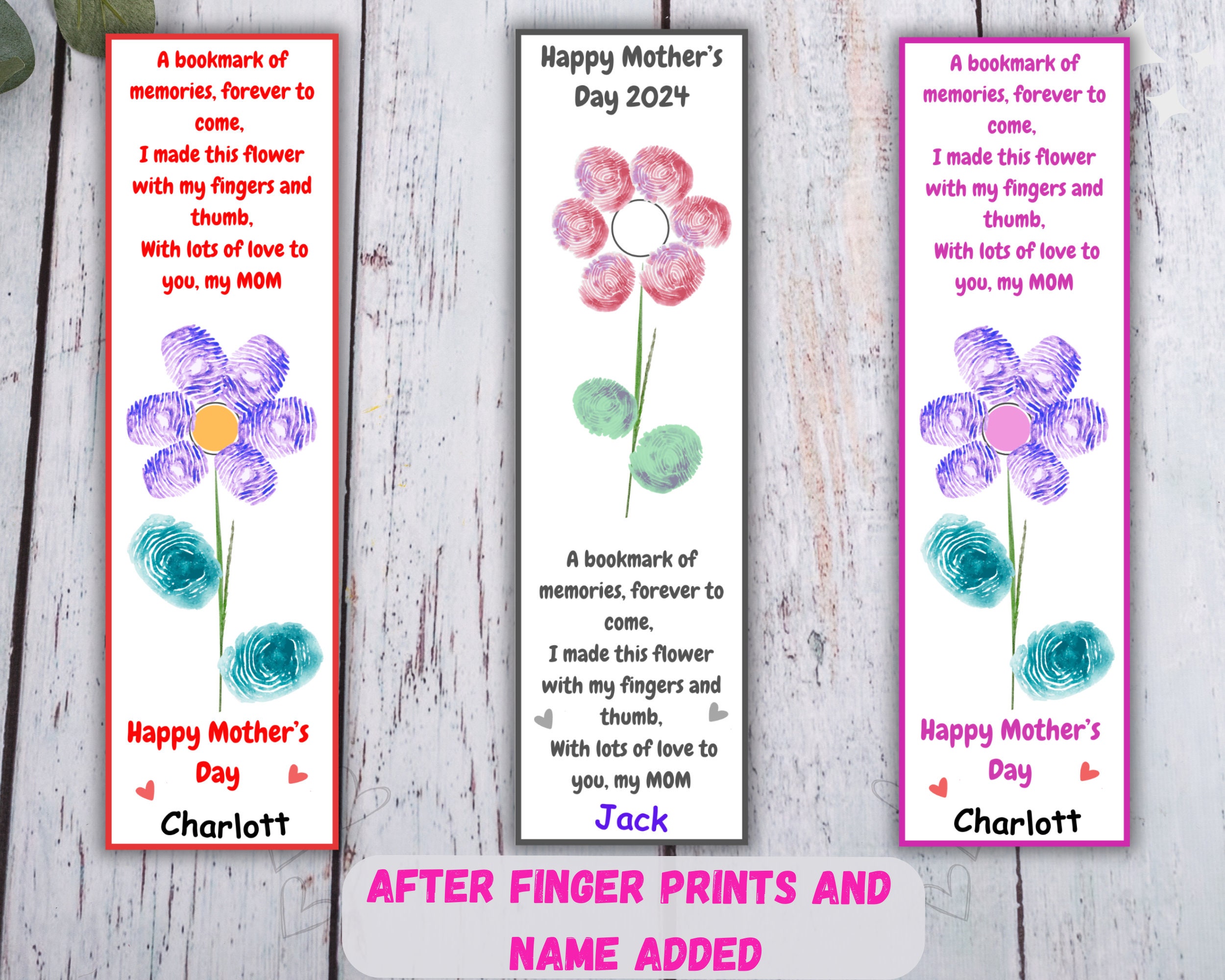 Mother's Day Bookmark, Printable Art From a Child, Kids Craft Project ...