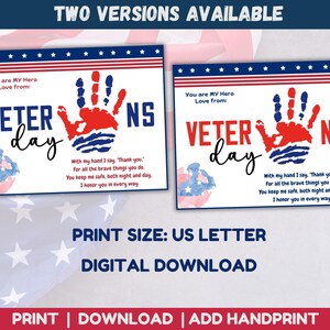 Veterans Day Handprint Art, Happy Veterans Day Handprint Keepsake ...