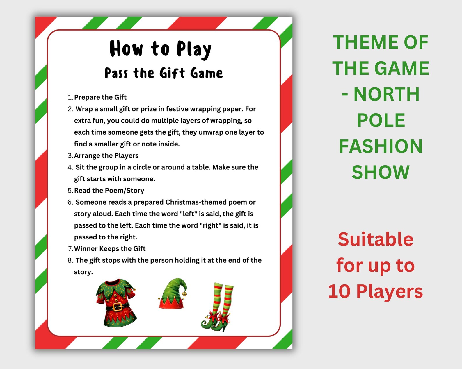Christmas Left Right Game, Pass the Gift Game Right Left Christmas Poem ...