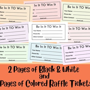 Raffle Tickets, Generic Ticket Template or Event Raffle Ticket, Use for ...