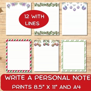 Christmas Stationery, Christmas Letter Paper, Printable Christmas ...