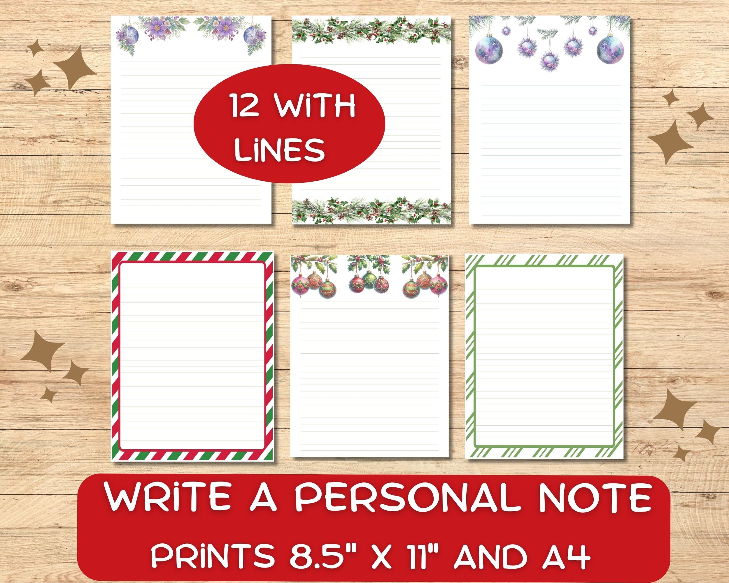 Christmas Stationery, Christmas Letter Paper, Printable Christmas ...