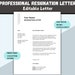 Resignation Letter Template Editable and Customizable Letter of ...