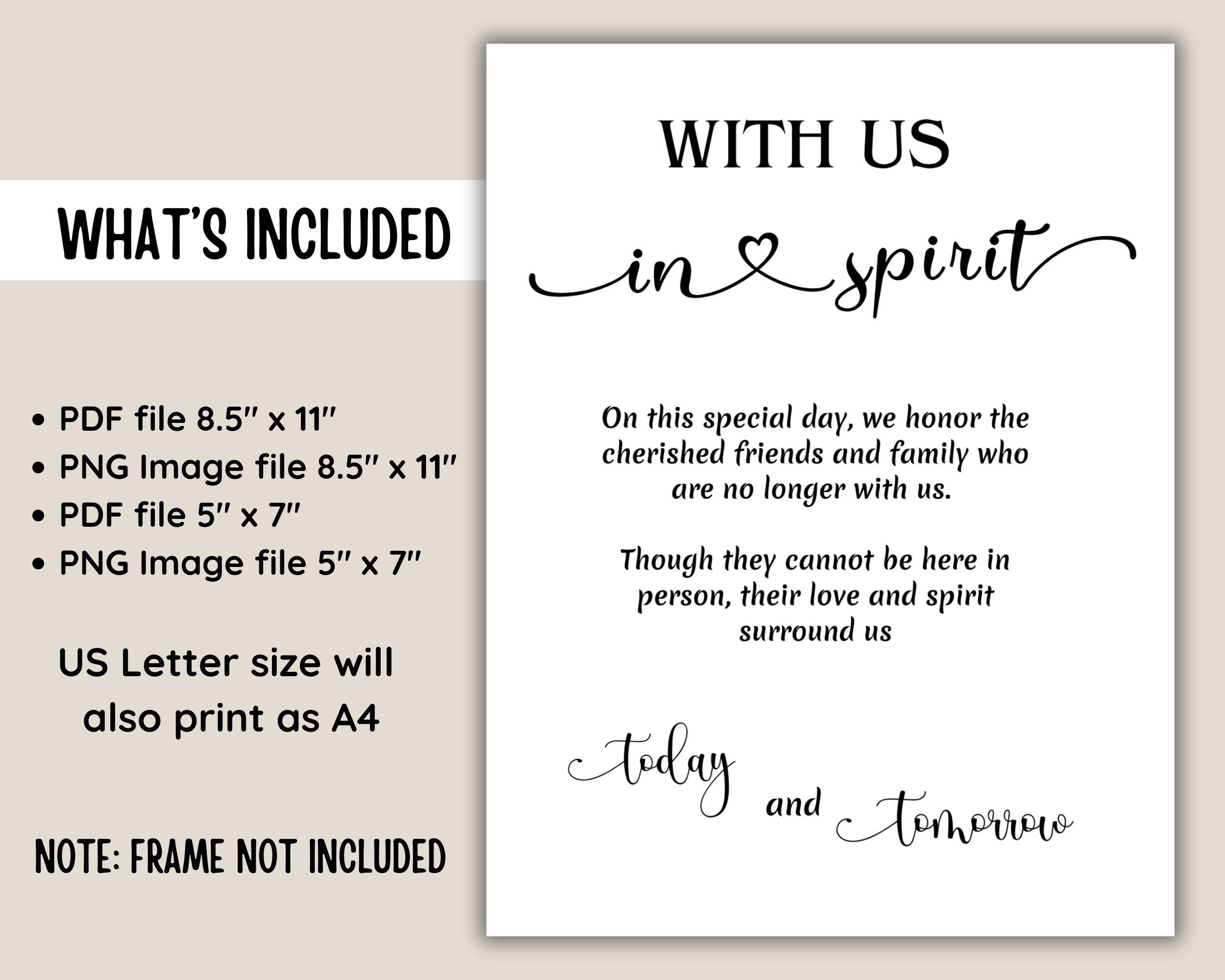 Memory Table Sign for a Wedding, in Loving Memory a Minimalist Wedding ...