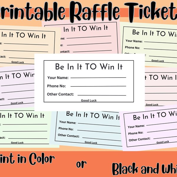 Door Prize Ticket Printable - Etsy
