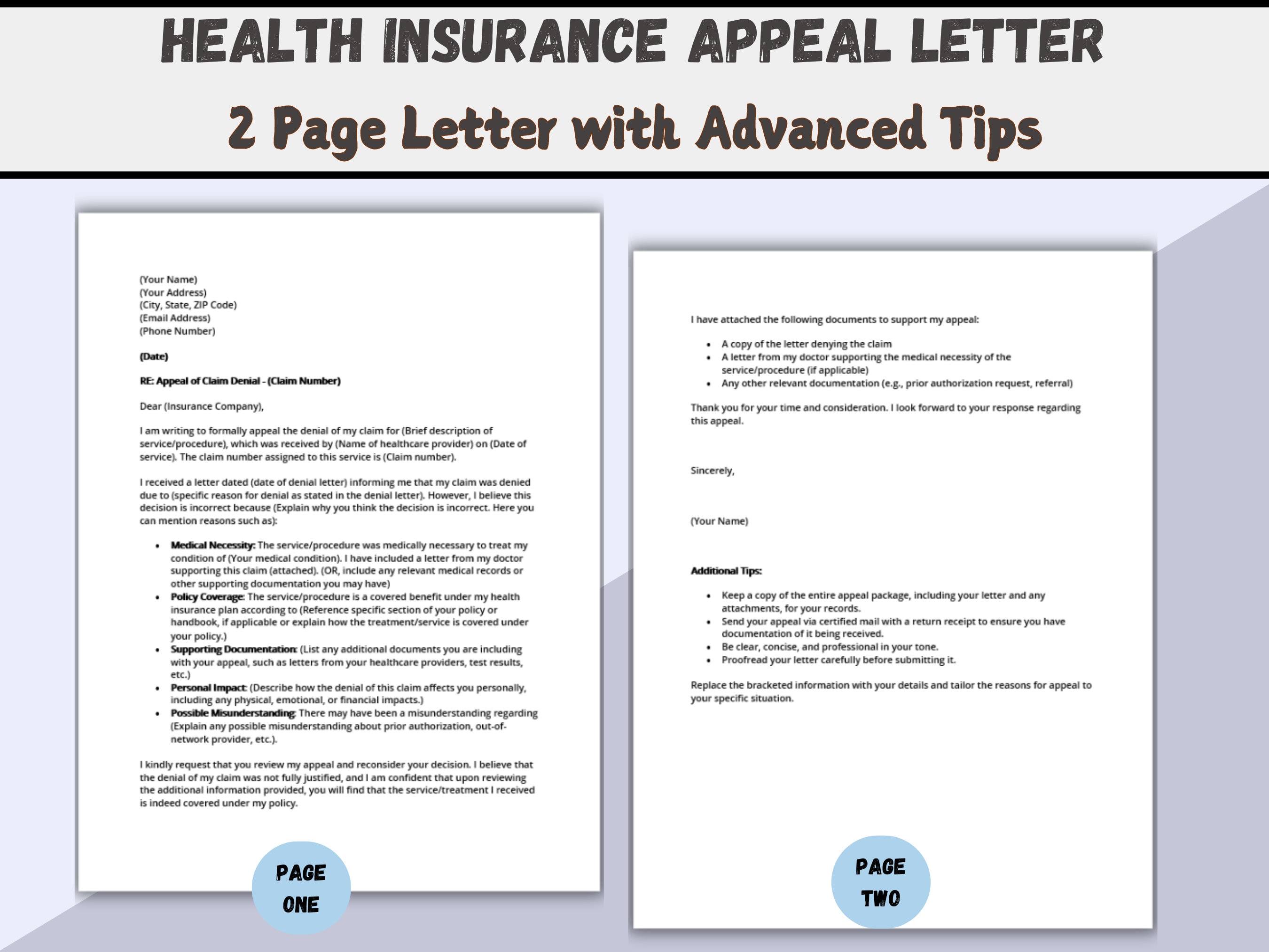 Health Insurance Appeal Letter Template, Editable Template, Insurance ...