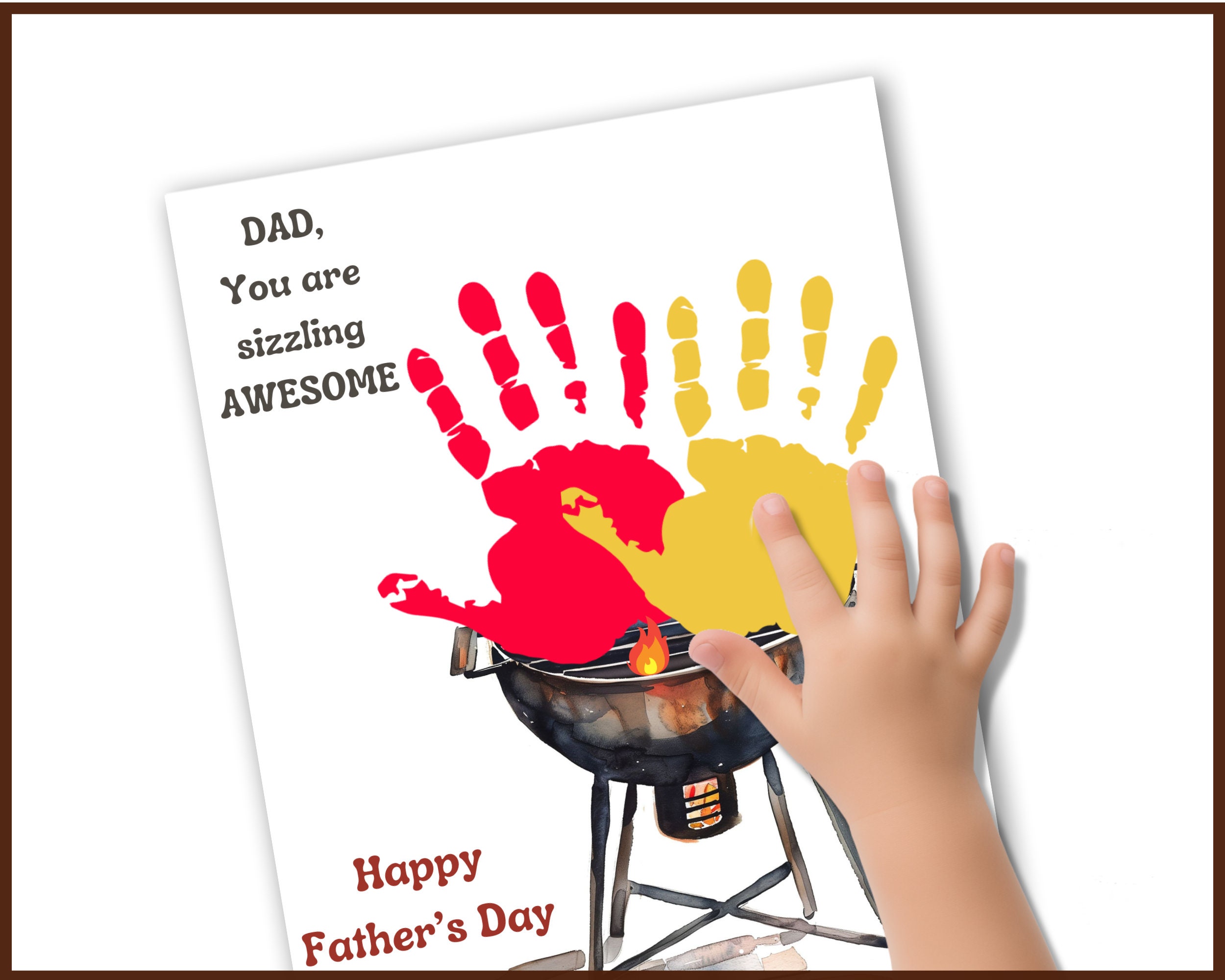 Fathers Day Handprint Art Bundle, Kids Craft Project for a Dad Gift ...