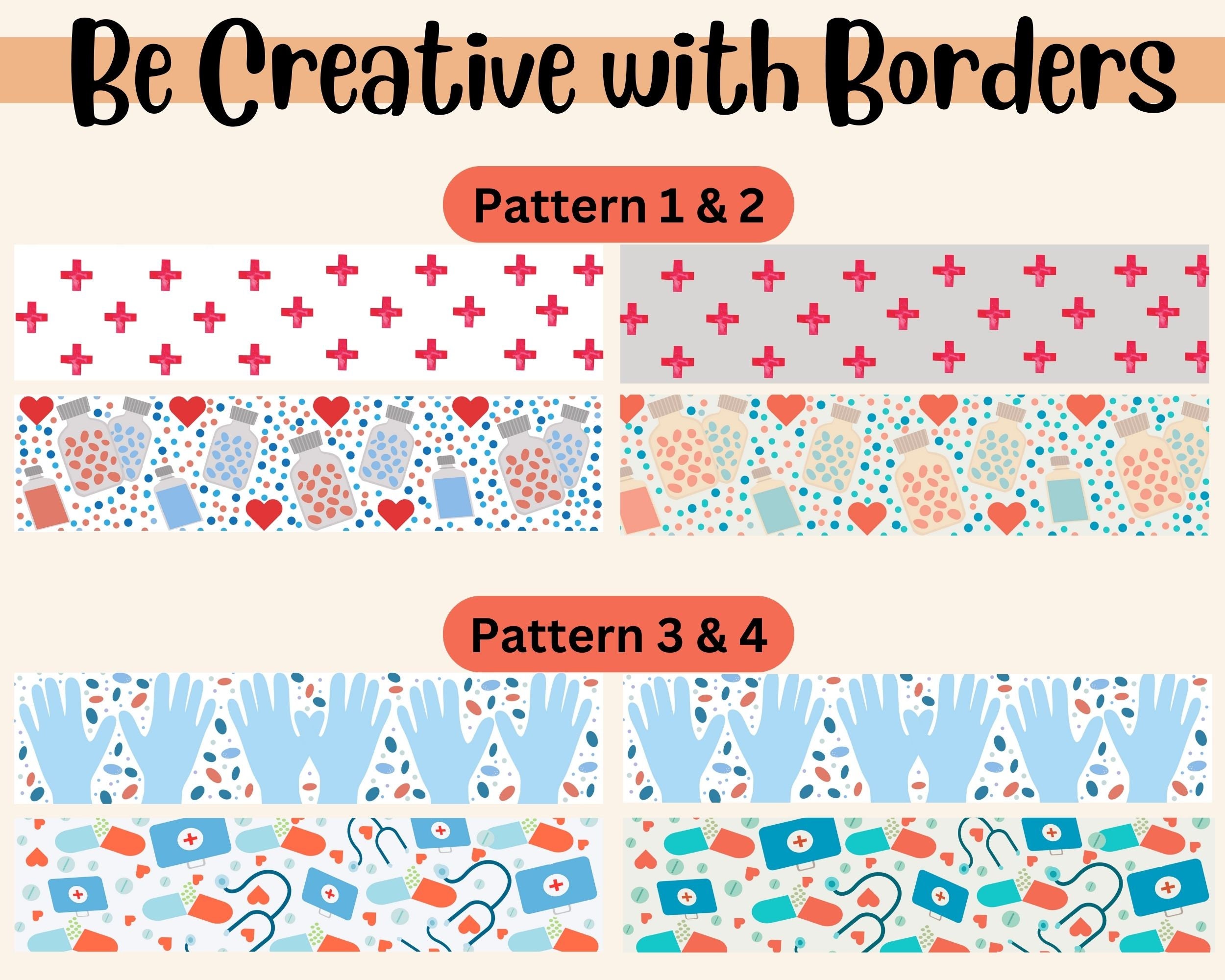 Bulletin Board Borders for School Nurse, Nurse Office. Add Creativity ...