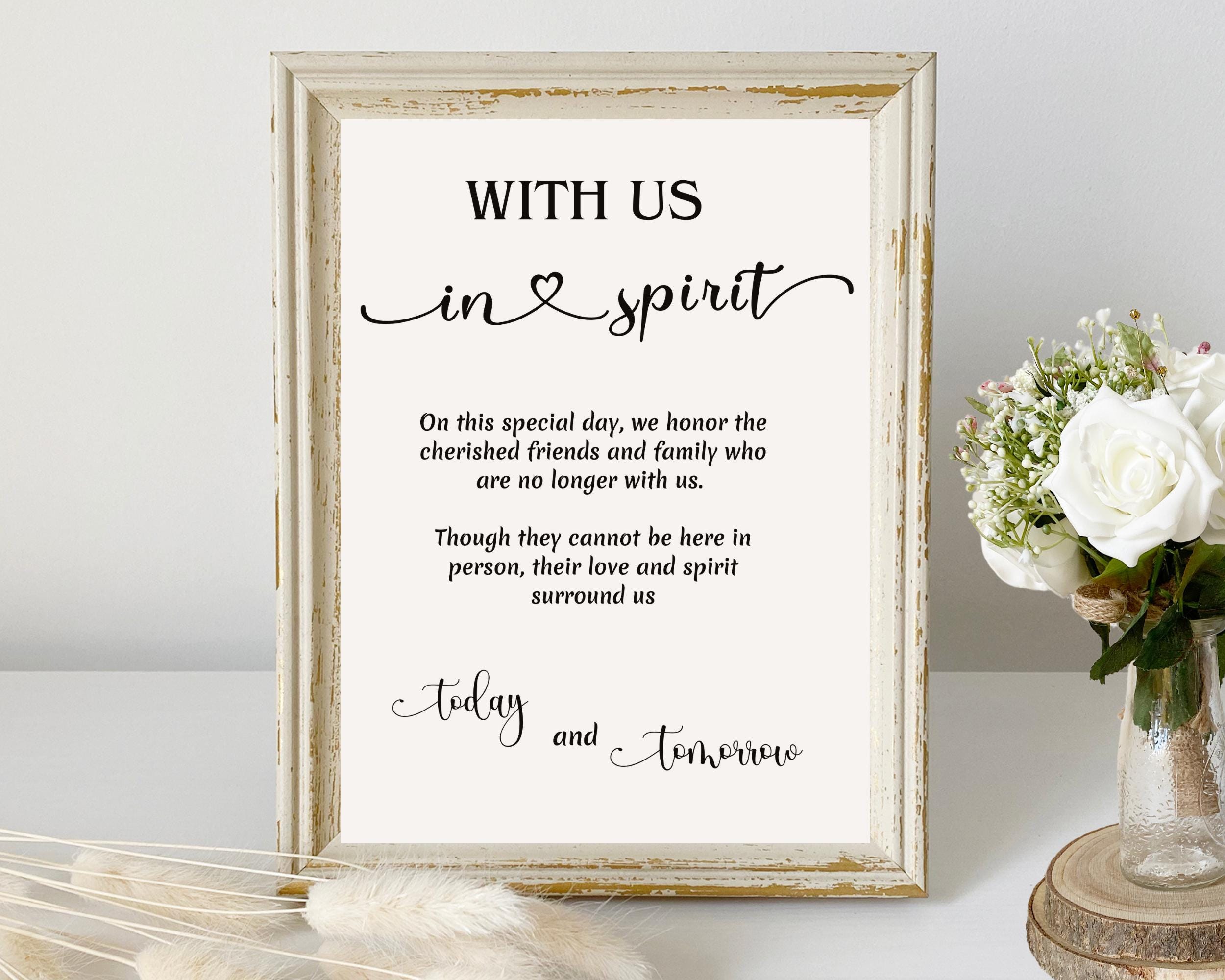 Memory Table Sign for a Wedding, in Loving Memory a Minimalist Wedding ...